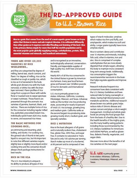 USA Rice Debuts New “RD-Approved Guide to U.S.-Grown Rice” | USA Rice ...
